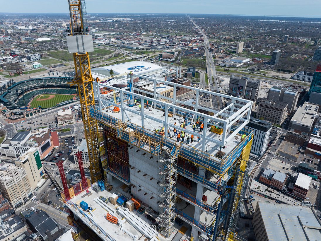 Bedrock Tops Out Detroit's Tallest Tower in 50 Years - Commercial ...